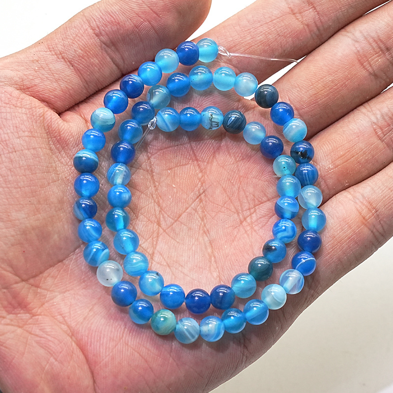 blue striped agate beads jewelry making diy bracelet - Temu Canada