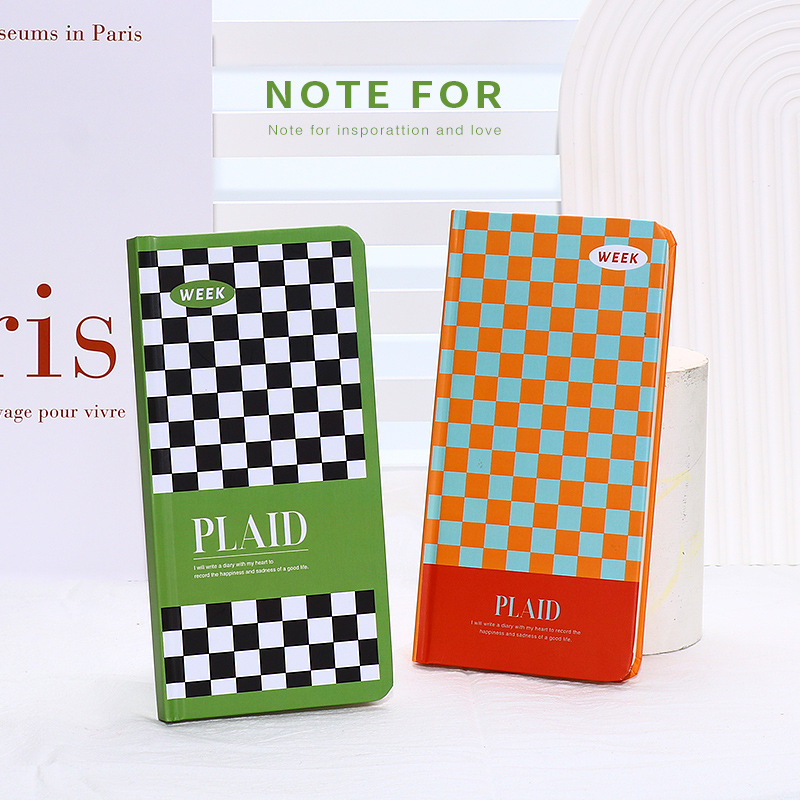 Hand Account Book Checkered Inner Page Weekly Planner High - Temu Australia