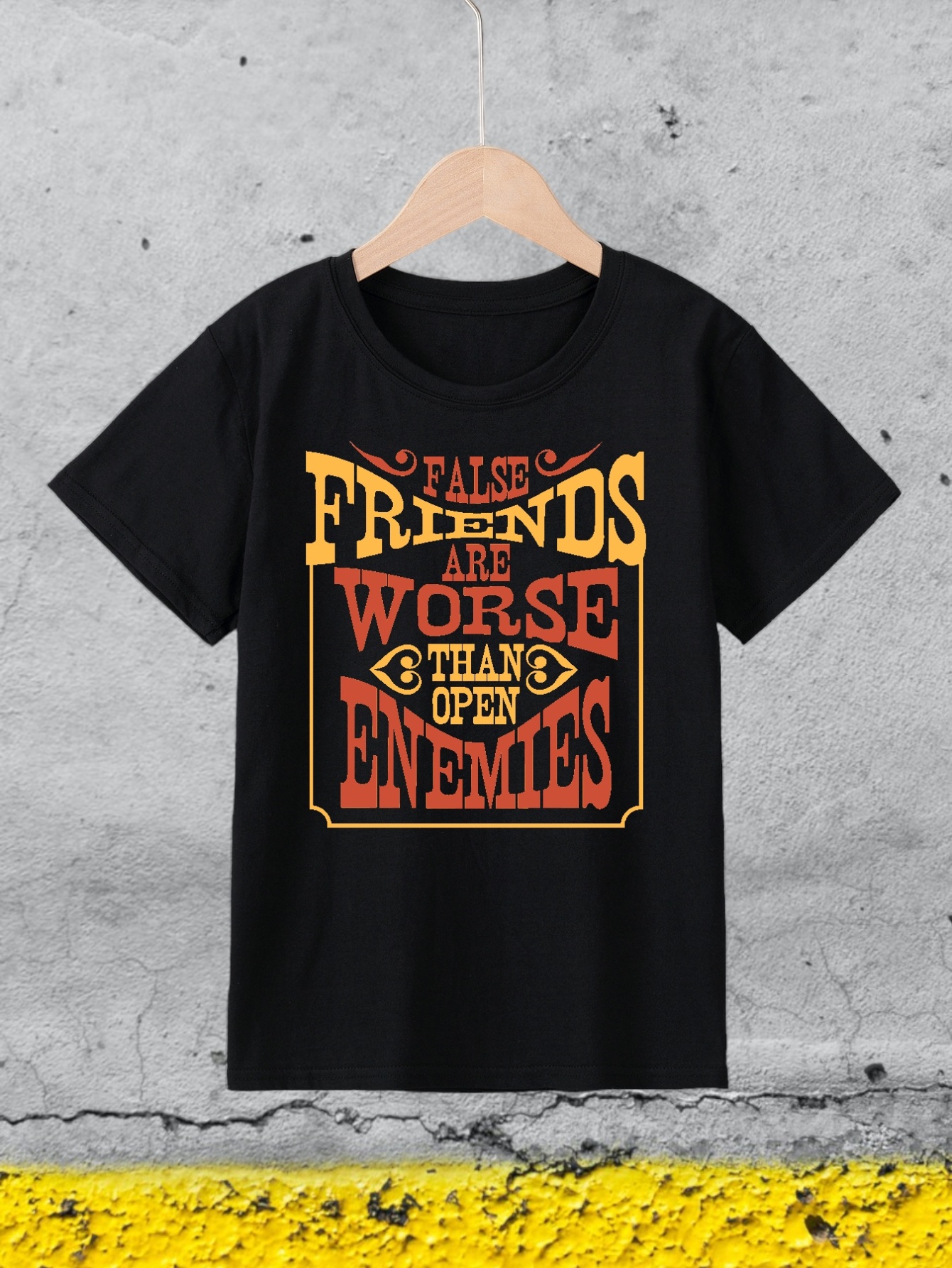 False Friends Worse Open Enemies Letter Print Boys - Temu New Zealand