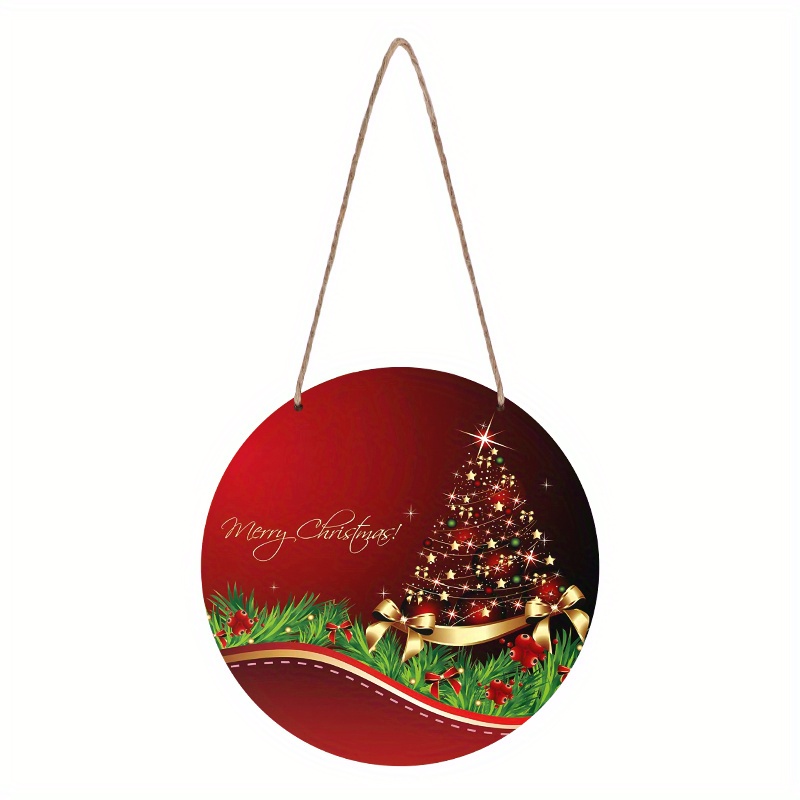 Christmas Tree Pattern Round Wooden Pendant Christmas Tree - Temu Australia