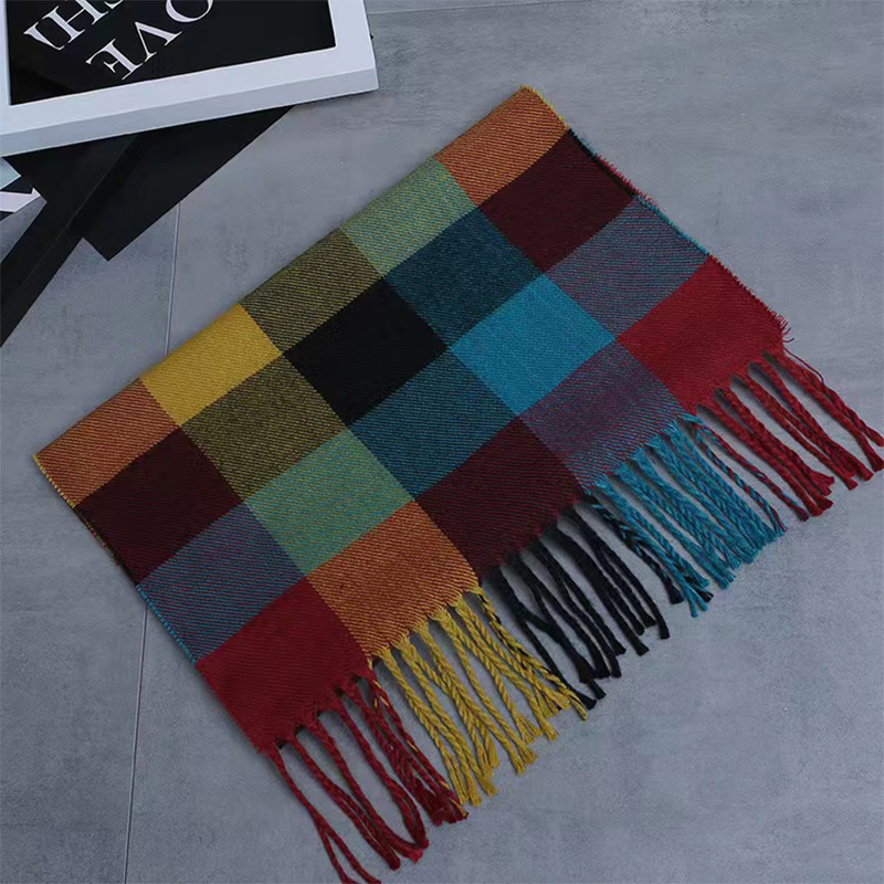 classic tartan tassel scarf elegant cashmere - Temu Canada
