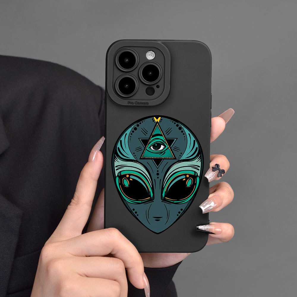 Alien Graphic Printed Phone Case Iphone 15 14 13 12 11 X Xr - Temu ...