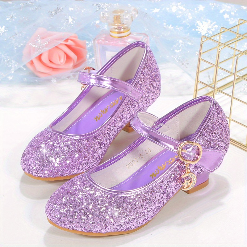 Scarpe Eleganti Moda Tacco Alto Paillettes Ragazze Scarpe - Temu Italy