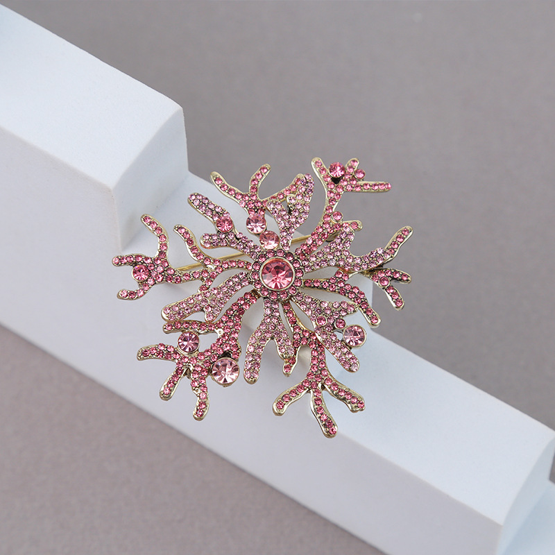 Synthetic Crystal Coral Brooches Pins Men Retro Classic - Temu