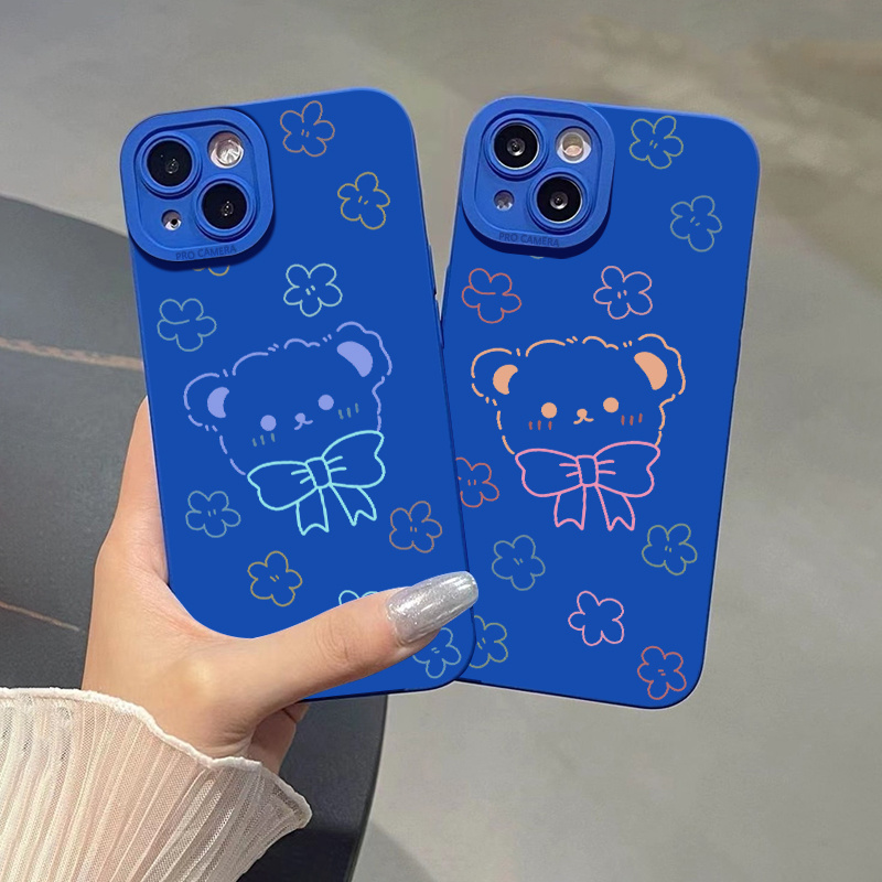 Cute Little Bear Graphic Silicone Phone Case Iphone 15 14 13 - Temu ...