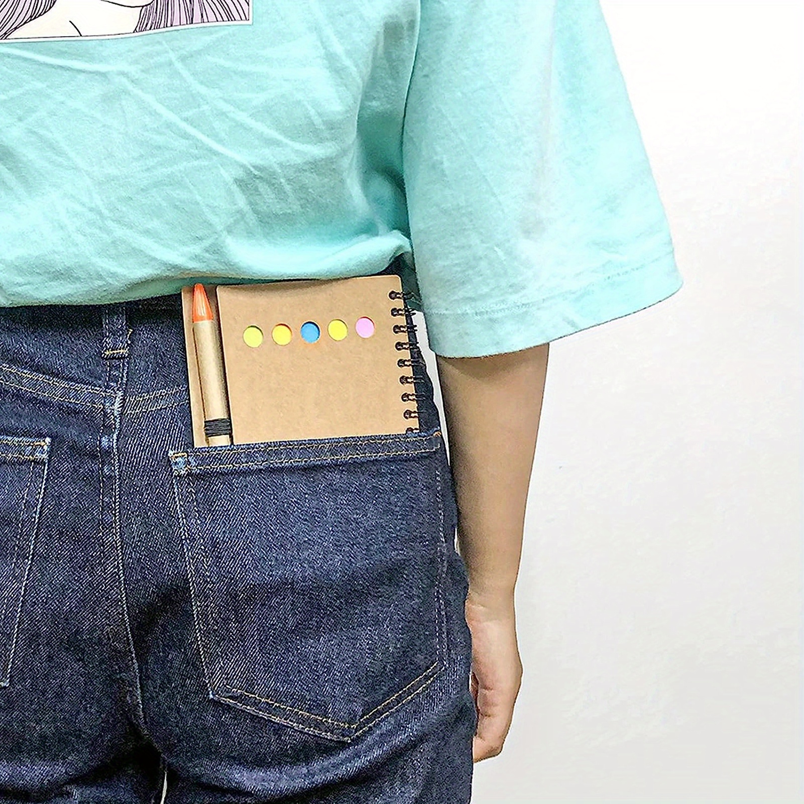 spiral notebook lined notepad pens (12 colors) in holder - Temu Canada