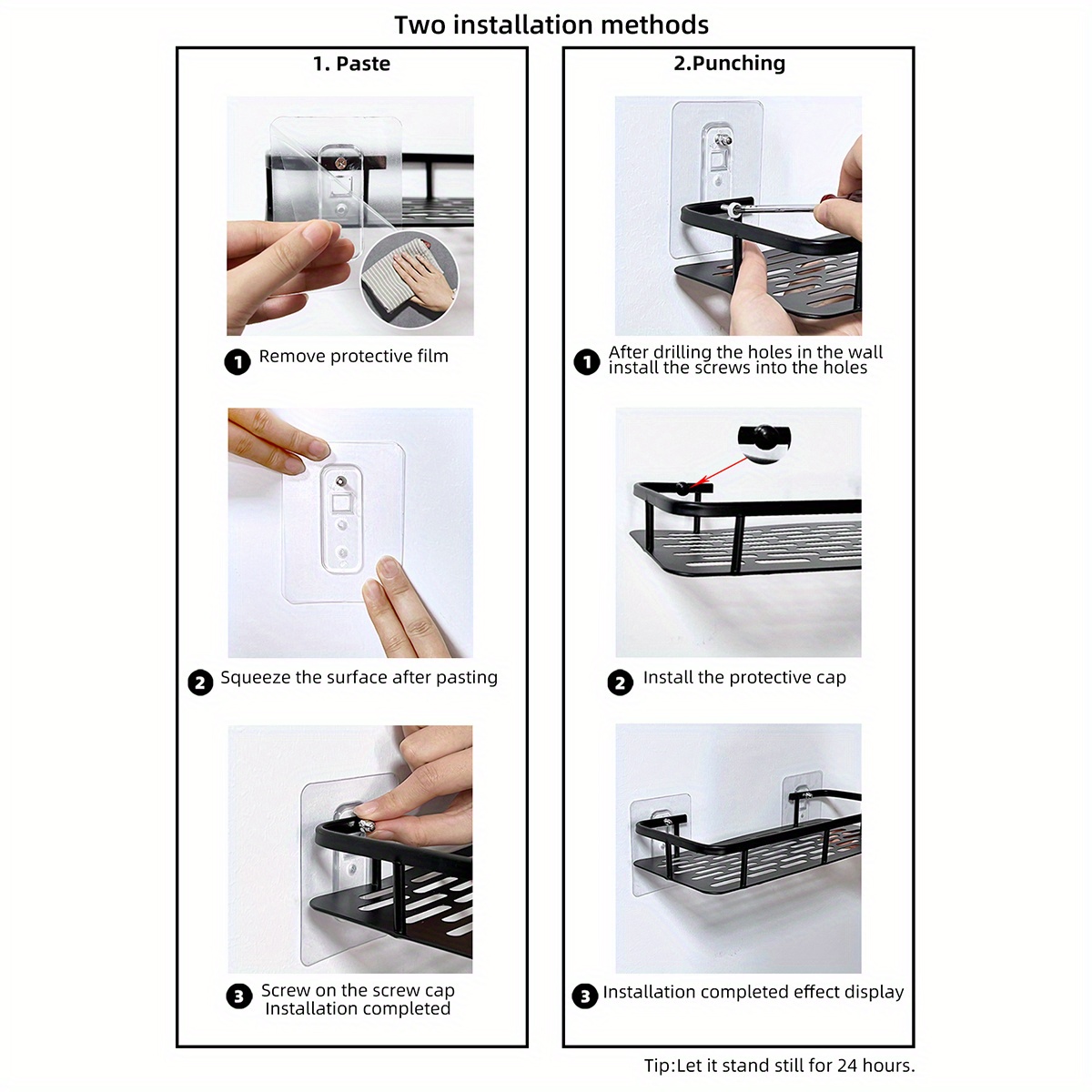 Shower Caddy Shelf Bathroom Shower Rack Stainless Steel Wall - Temu