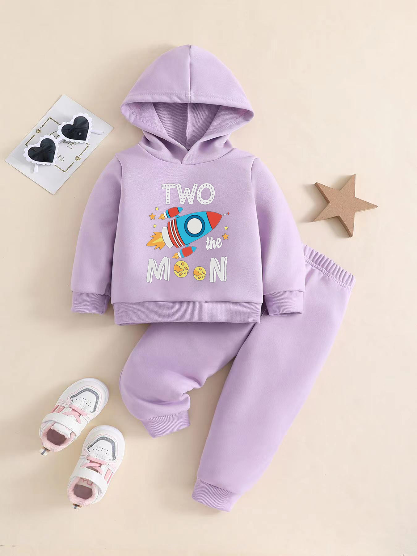 Graphic Hoodies Trendy + Jogger Pants Set Girls - Temu Australia