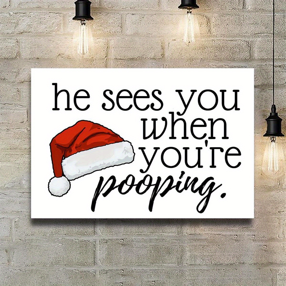 Christmas Canvas Print Poster Sees Youre Pooping Funny - Temu