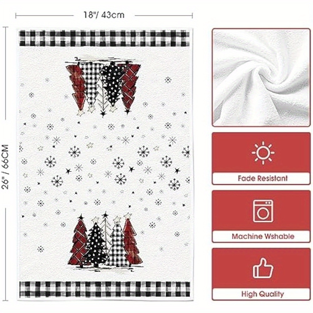 Hand Towels Christmas Theme Kitchen Towel Buffalo Plaid - Temu Canada
