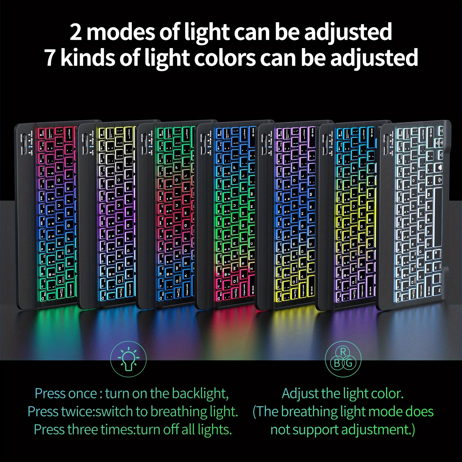 Wireless Keyboard Rgb Keyboard Backlit Keyboards For - Temu