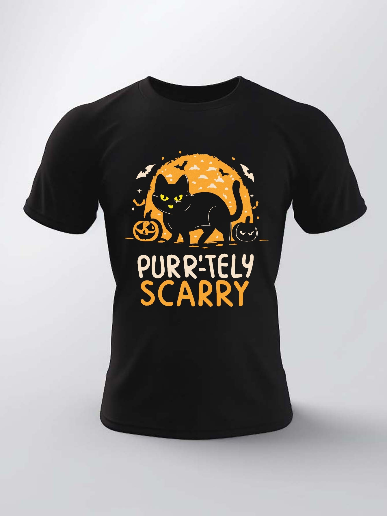 Halloween Theme Cat Tees Men Casual Cartoon Print T shirt - Temu Ireland