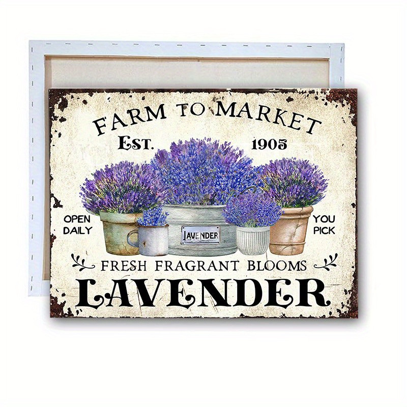 Canvas Painting Wooden Frame Modern Art Farm To Market - Temu Australia