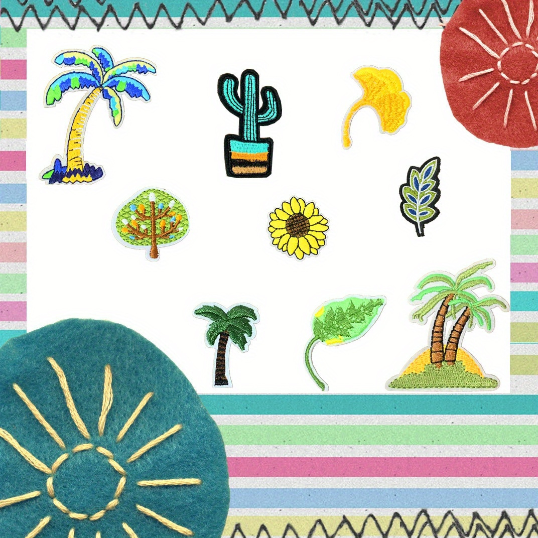 Plant Embroidery Patch Diy Crafts Clothing Accessories - Temu Canada