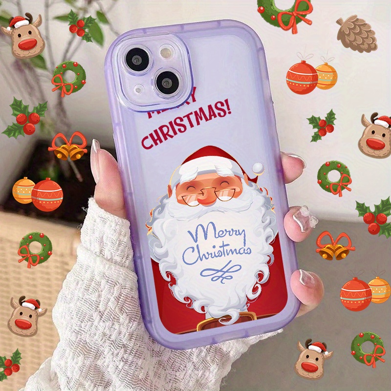 Happy Santa Claus Graphic Anti fall Phone Case Beaded - Temu United Kingdom
