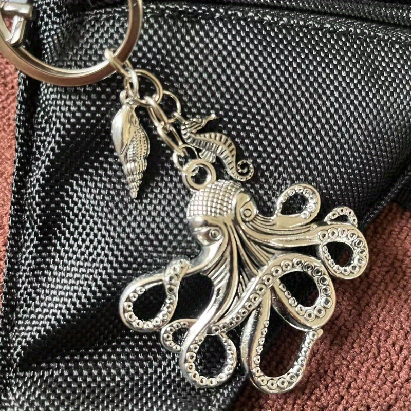 Marine Animal Octopus Sea Horse Keychain For Men Car Key Backpack ...