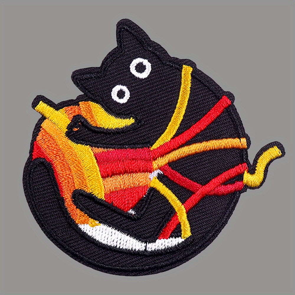 New Cartoon Animal Embroidery Fabric Patch Diy Cute Cat - Temu Australia