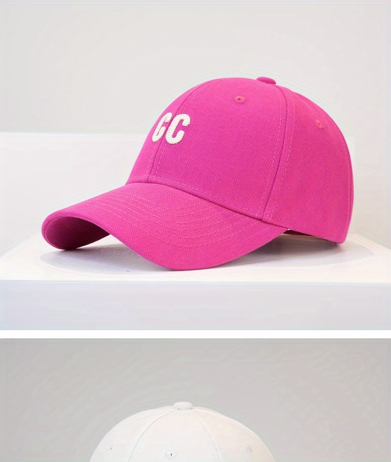 1pc unisex sunshade breathable adjustable baseball cap with cc letter ...