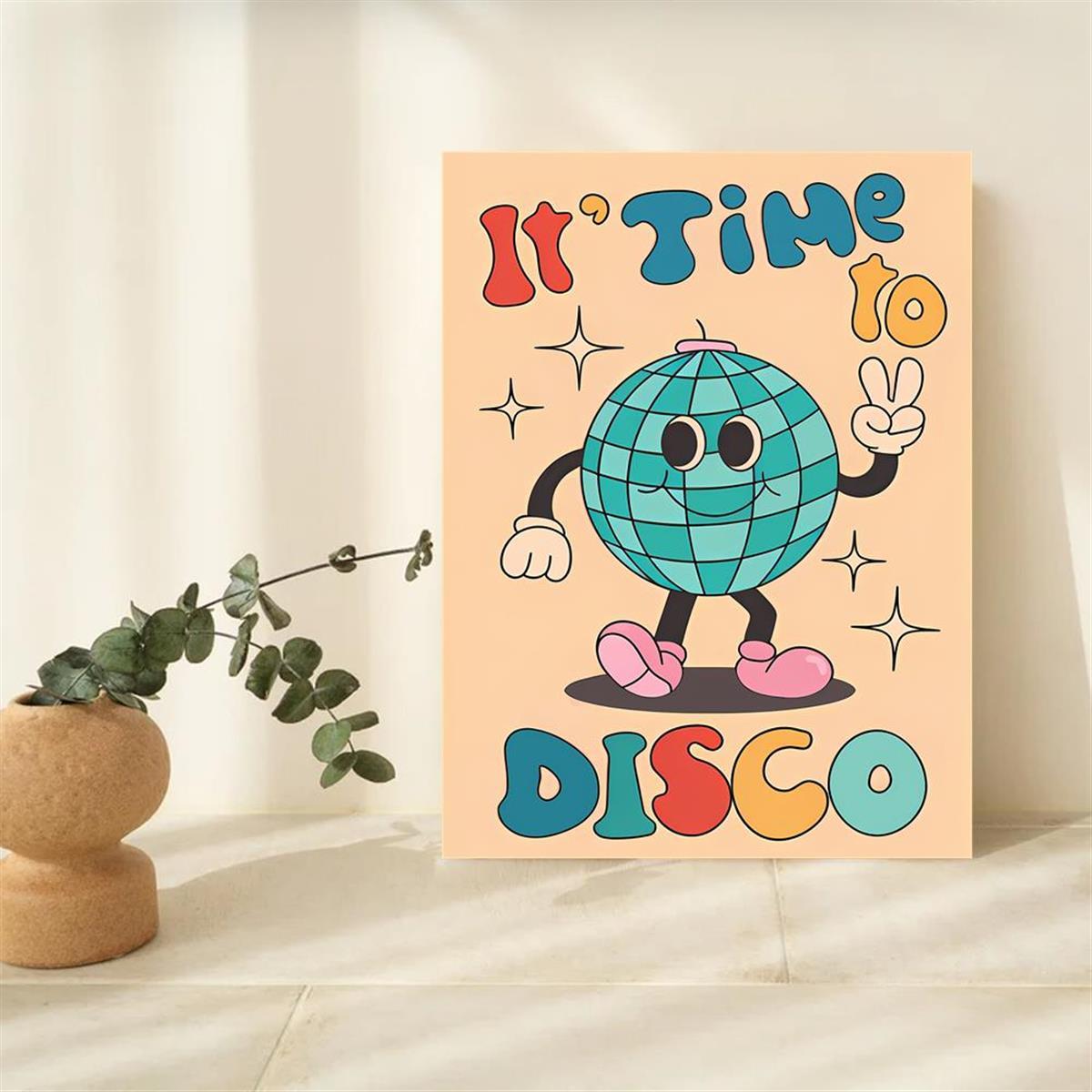 Canvas Poster Printed Painting It's Disco Time Png Svg Disco - Temu