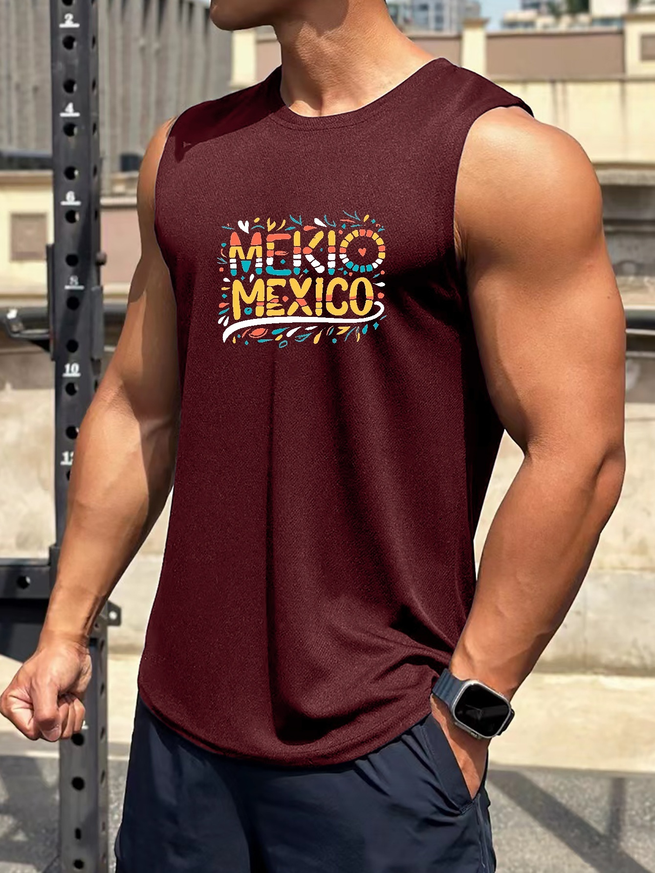 Mekio Mexico Print Men's Trendy Sleeveless Tank Tops Comfy - Temu Ireland