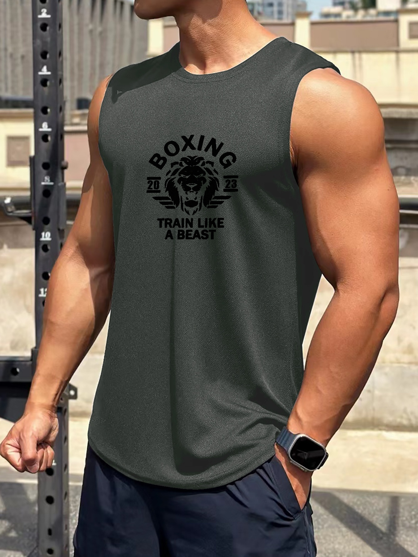'boxing' Print A shirt Tanks Sleeveless Tank Top Men's - Temu Australia