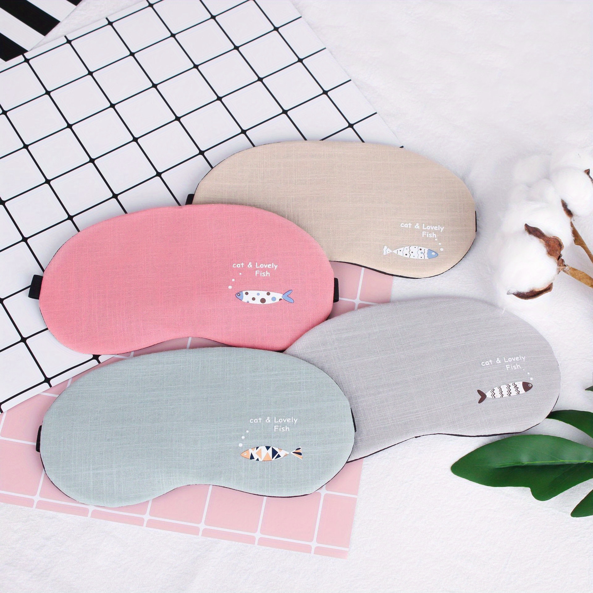 Simple And Plain Color Fresh And Cute Little Fish Sleep Eye - Temu ...