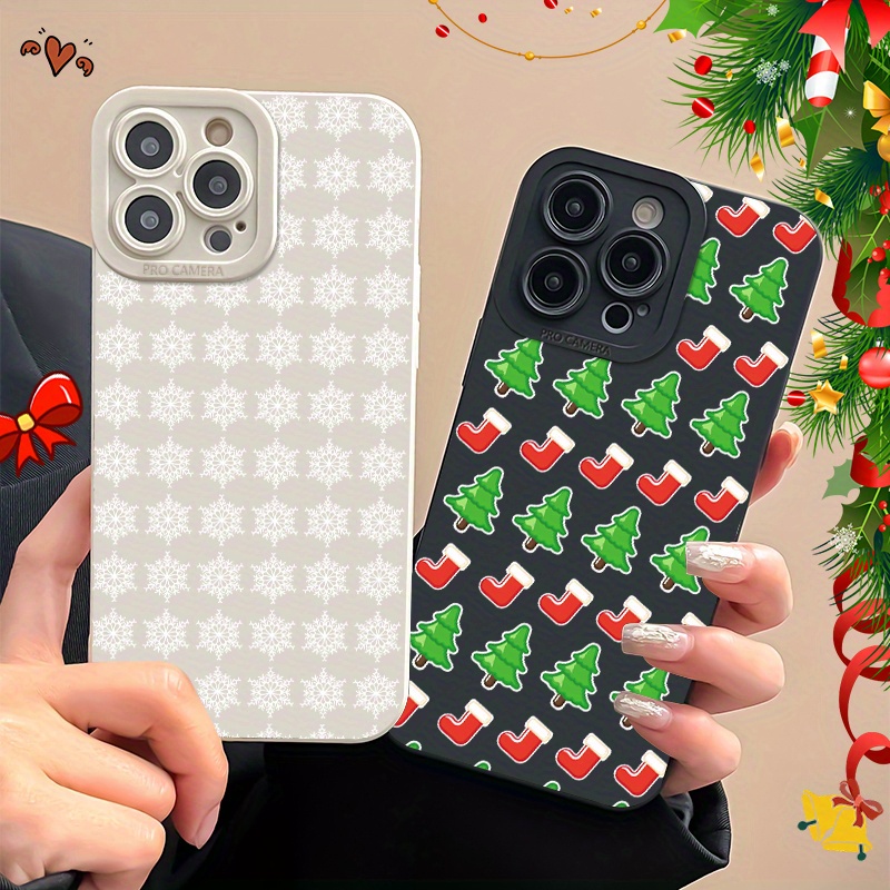 Christmas Snowflakes Socks Luxury Phone Case Iphone 15/ 11/ - Temu New ...