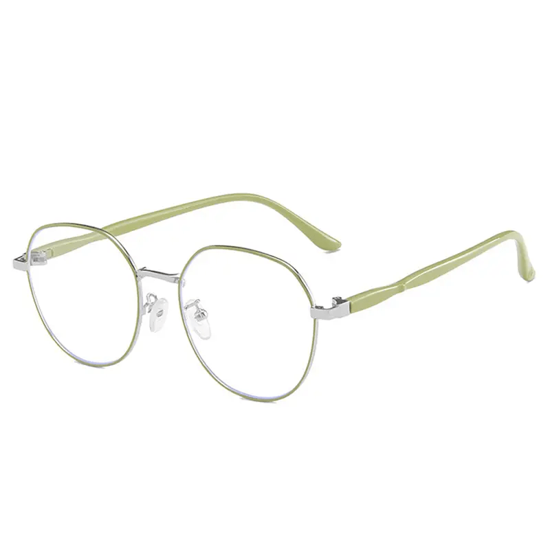 classic thin large round frame metal glasses men women daily school ...