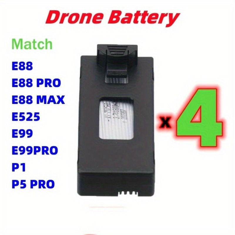Batería De Dron De 3.7v 1800mah Para E88/e88pro/e88max/e525/e99/e99pro/p1/p5pro/k3/s1/p8/s98/v10 ...