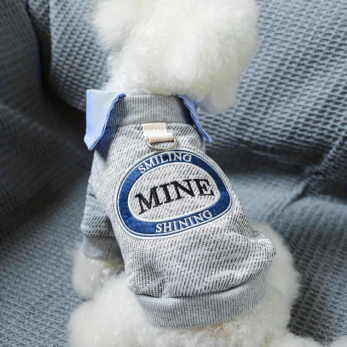 Embroidered Dog Sweater, Pet Clothes With Traction Ring For Leash, Two ...