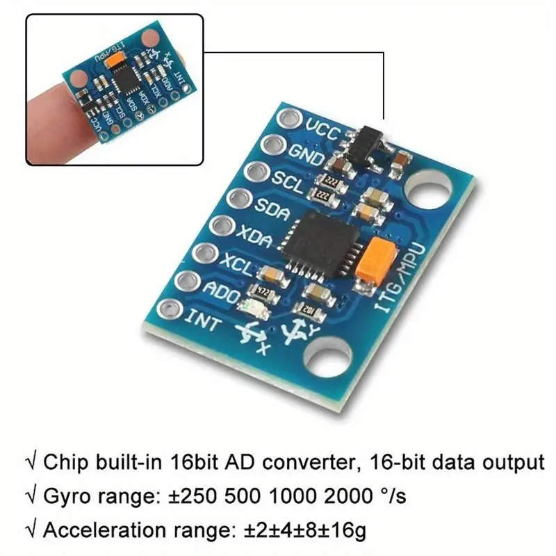 Mpu 6050 Gy 521 Module De Capteur Accéléromètre 3 Axes Gyroscope