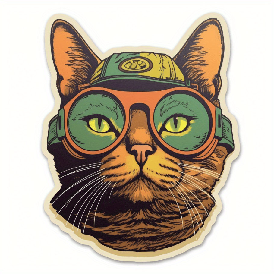 4in1 הוסף קצת פאנקי לנסיעה שלך עם מדבקת Cat - Temu