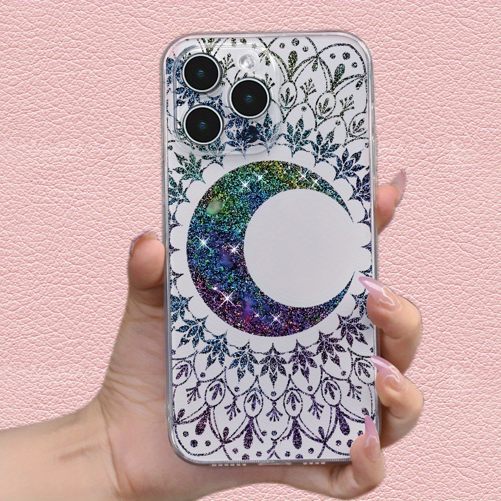 Creative Moon Print Phone Case Suitable Iphone 15/14 - Temu Australia