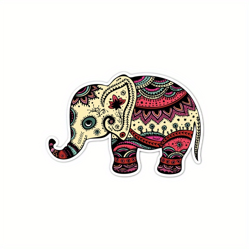 Elephant Colourful Sticker Water Fade Proof Vinyl Car - Temu Ireland