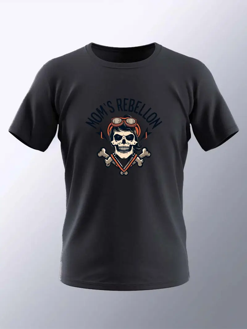 Skull Print T Shirt Tees Men Casual Short Sleeve Temu New Zealand