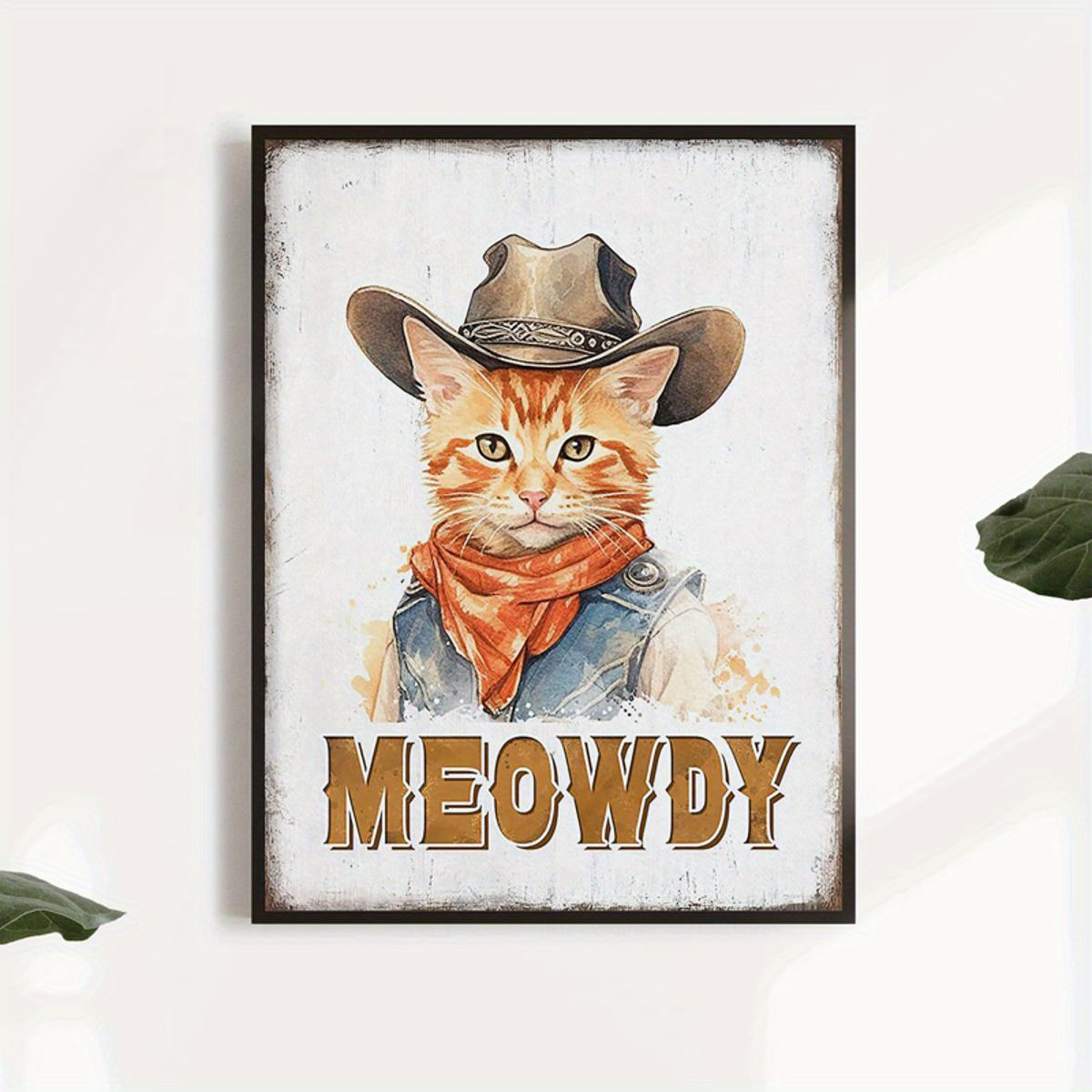 Canvas Poster Cowboy Cat Poster Funny Animal Poster Meowdy - Temu