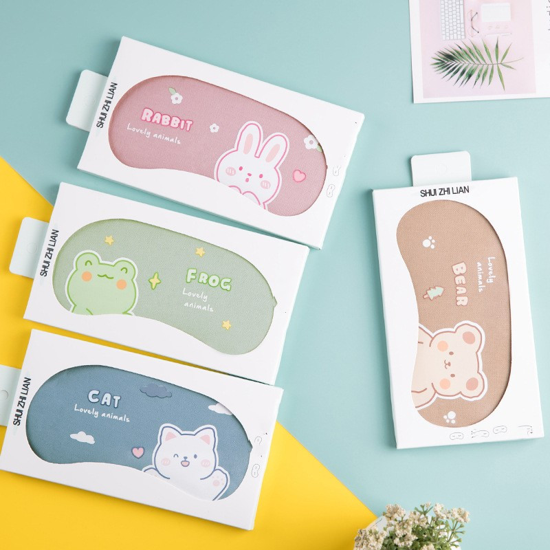 Cartoon Printed Sleep Eye Mask Cute Blackout Soft Blindfold - Temu ...