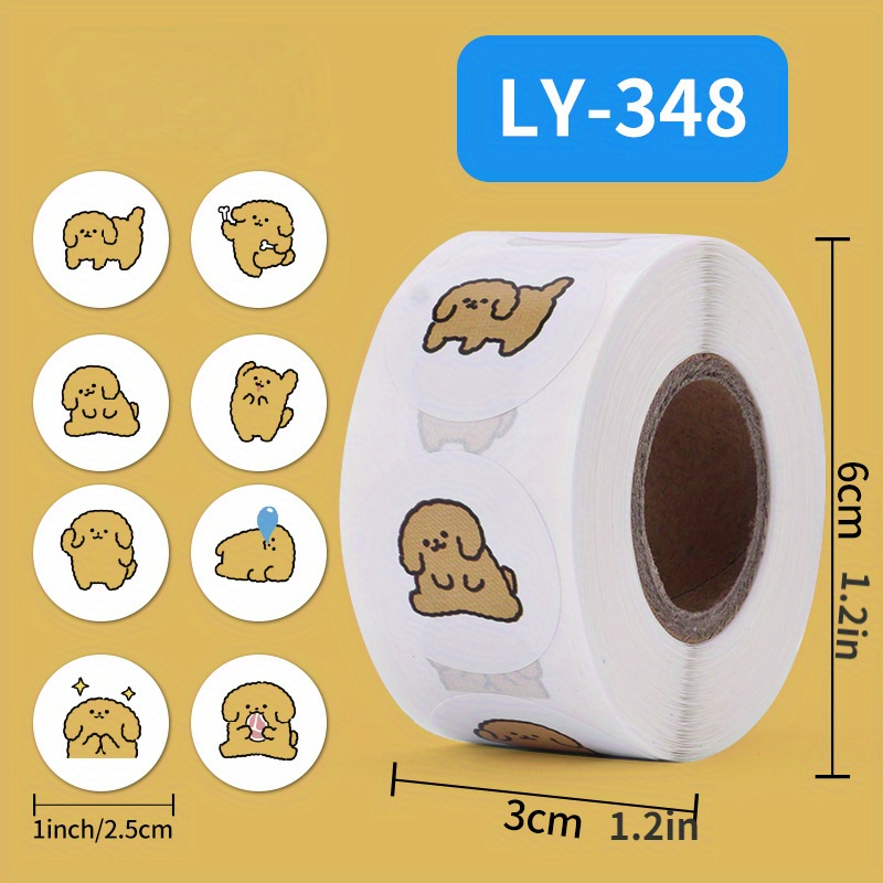 8 Design Stickers Teddy Stickers Cartoon Line Dog Label - Temu