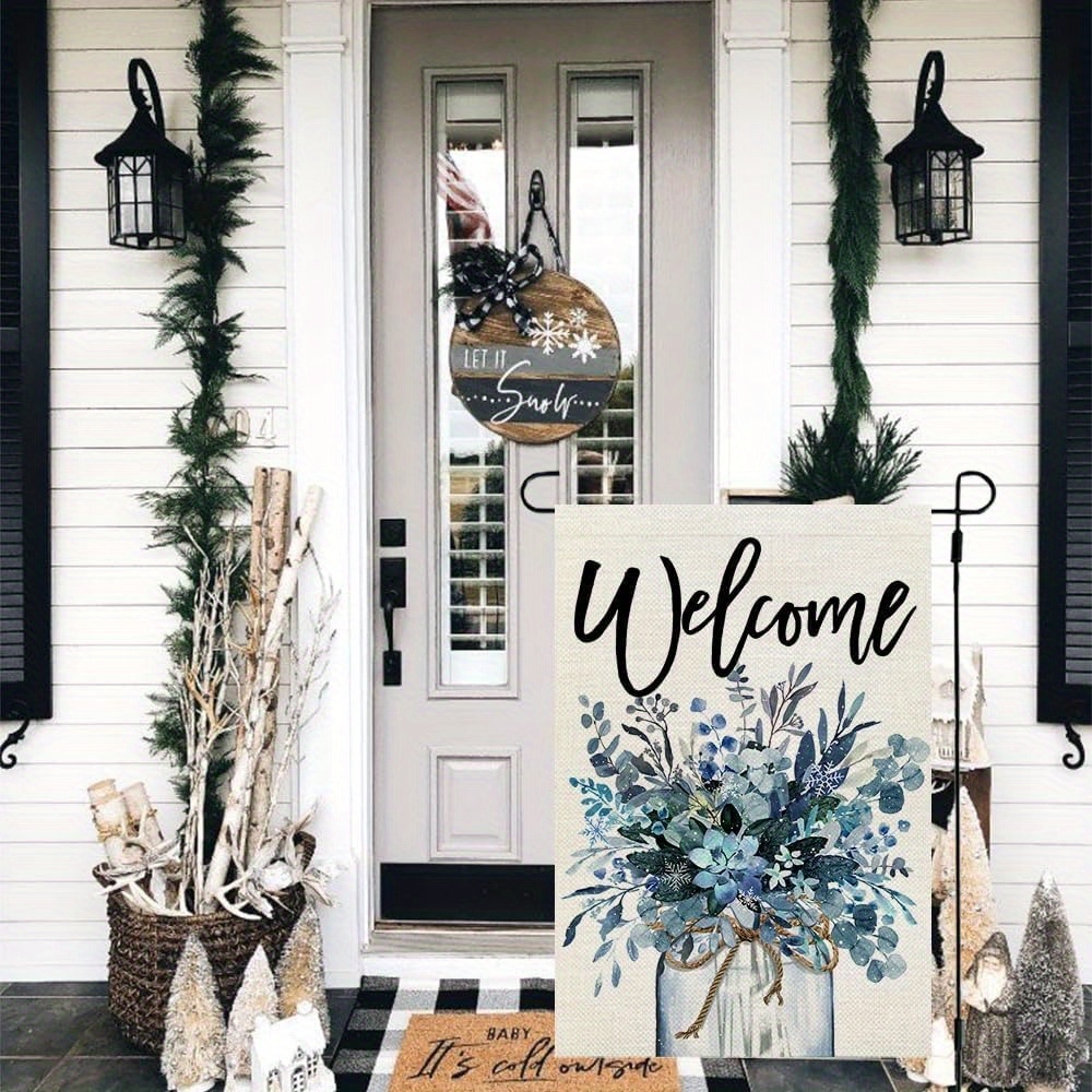 Garden Flag Floral Mason Jar Double Sided - Temu