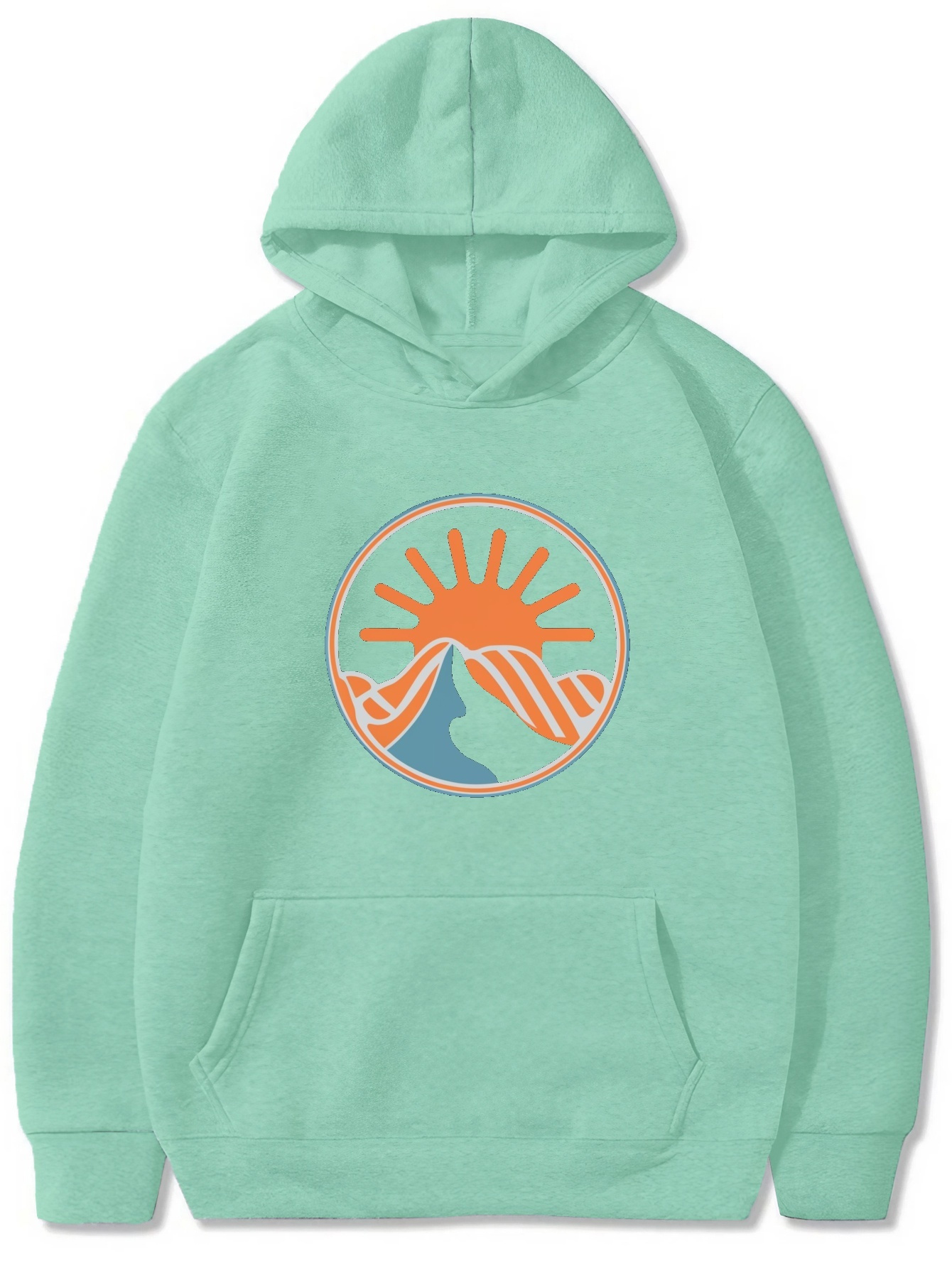 Men's Long Sleeve Mountain Sunset Print Hoodies Street - Temu Canada