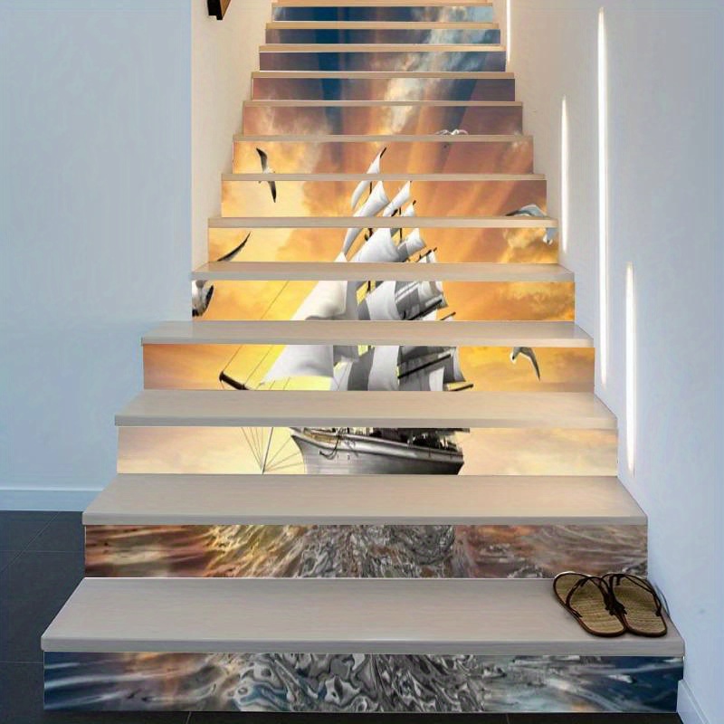 13枚セット 階段ステッカー 階段 自然風景 都市 夜景 フロアステッカー 防水 取り外し可能 自己粘着 DIY 階段デ - Temu Japan