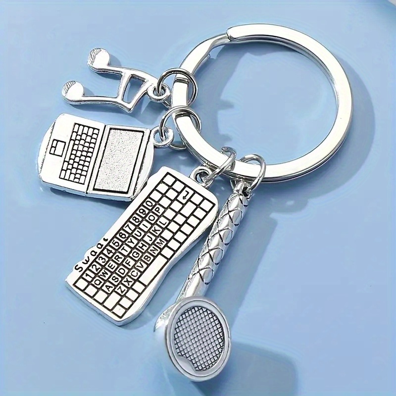 1pc musical keyboard shower alloy key chain for men pendant keychain ...