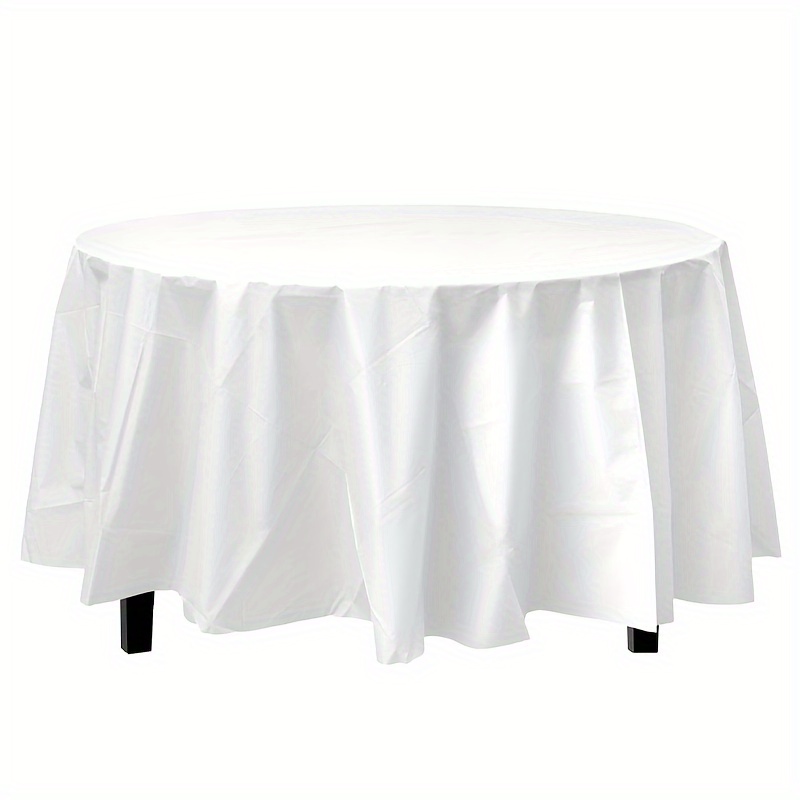 Add A Touch Elegance Table: Premium Plastic Tablecloth Round - Temu Canada