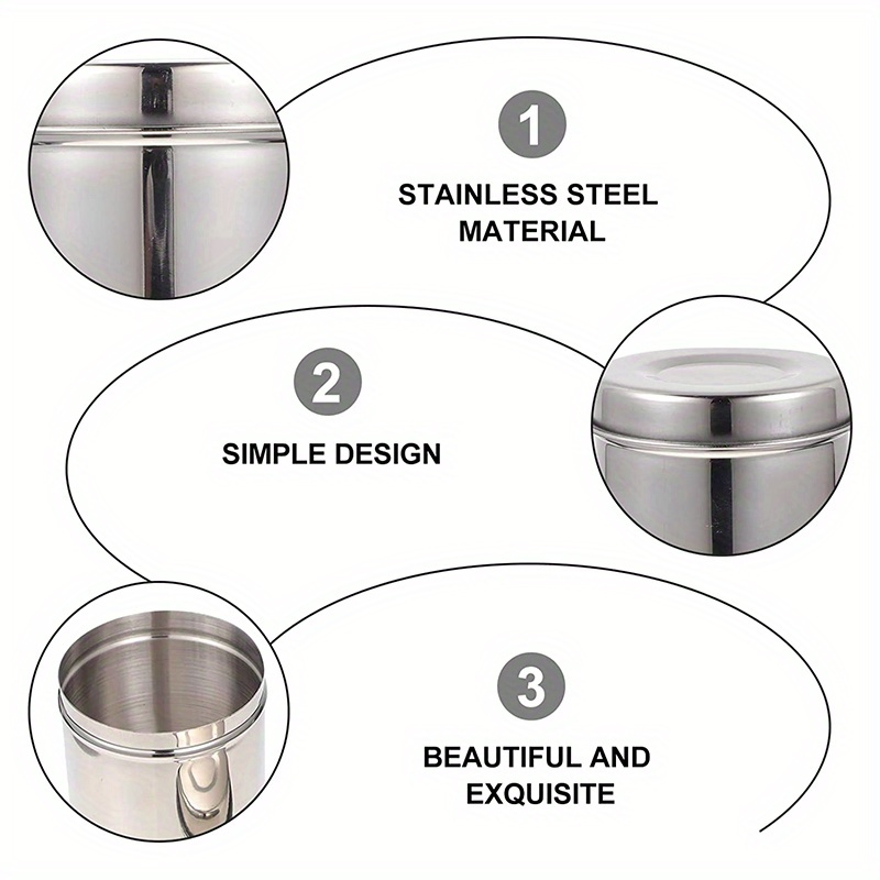 1pc Food Storage Container Stainless Steel Airtight Canister For ...