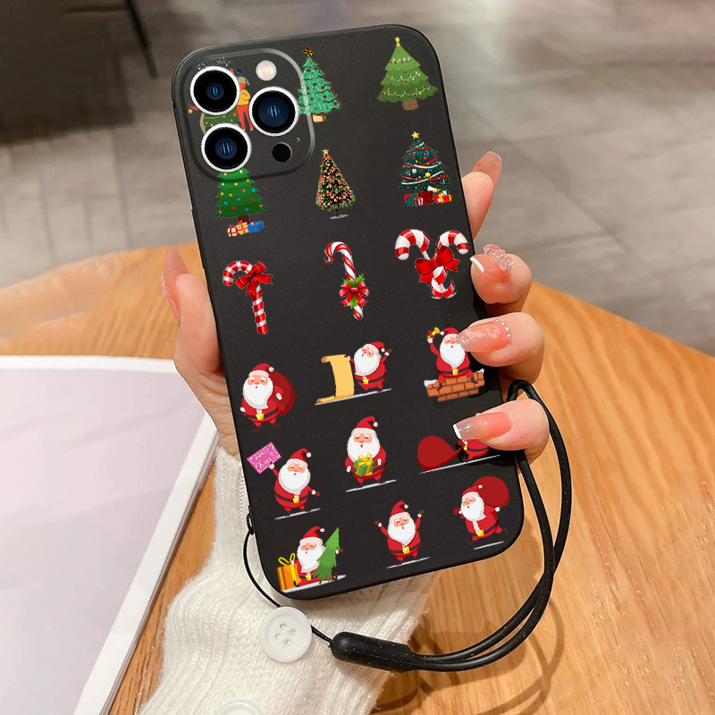 Santa Claus Graphic Phone Case Lanyard Iphone 15 14 13 12 11 - Temu ...