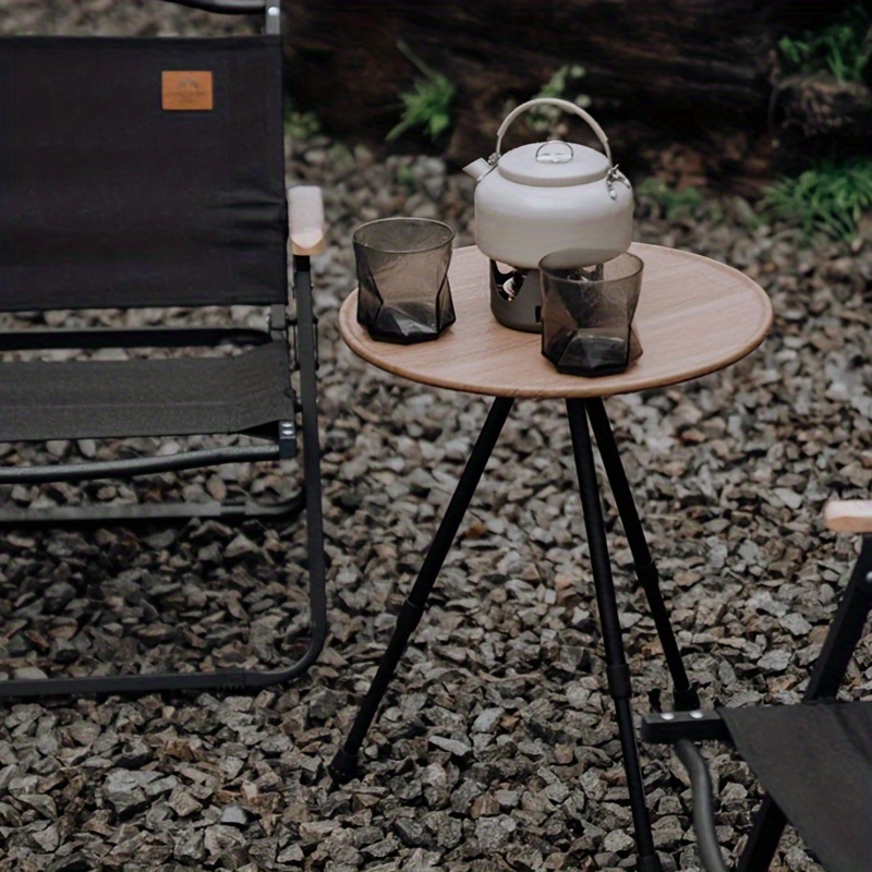 1pc Portable Aluminum Alloy Modern Ultra Light Round Folding Table For ...