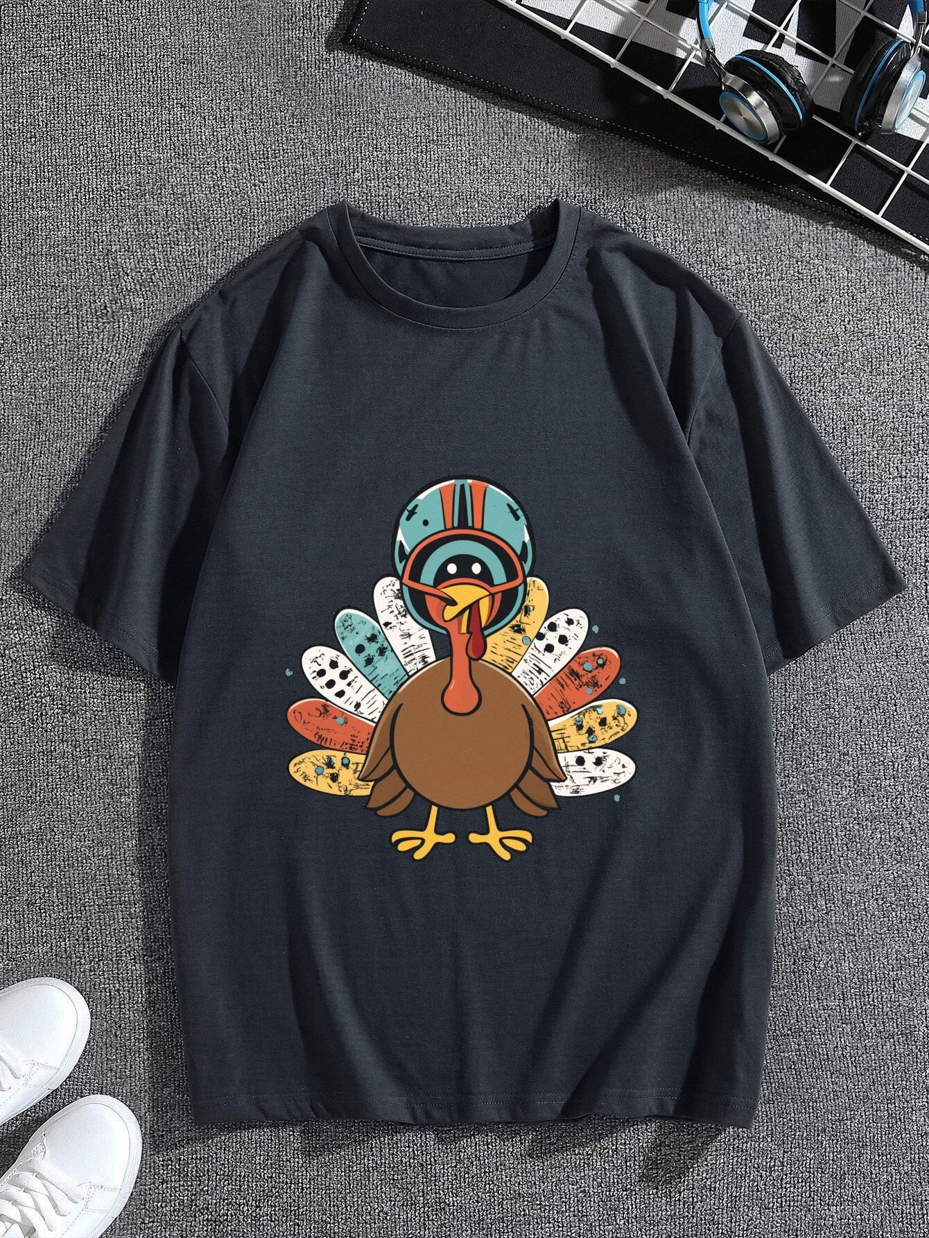 Thanksgiving Turkey Rugby Plus Size Men's Print Creative Top - Temu ...