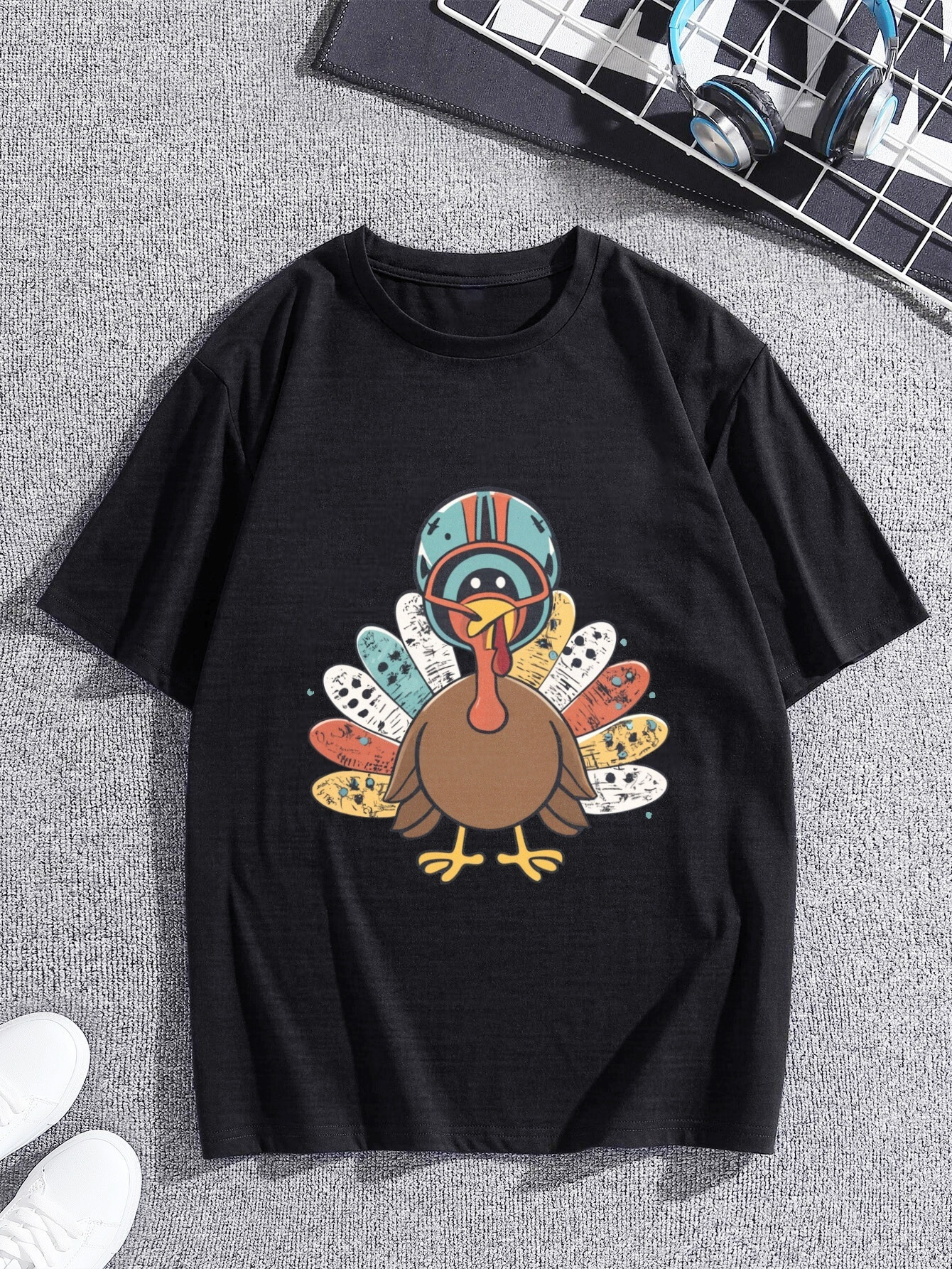 Thanksgiving Turkey Rugby Plus Size Men's Print Creative Top - Temu ...