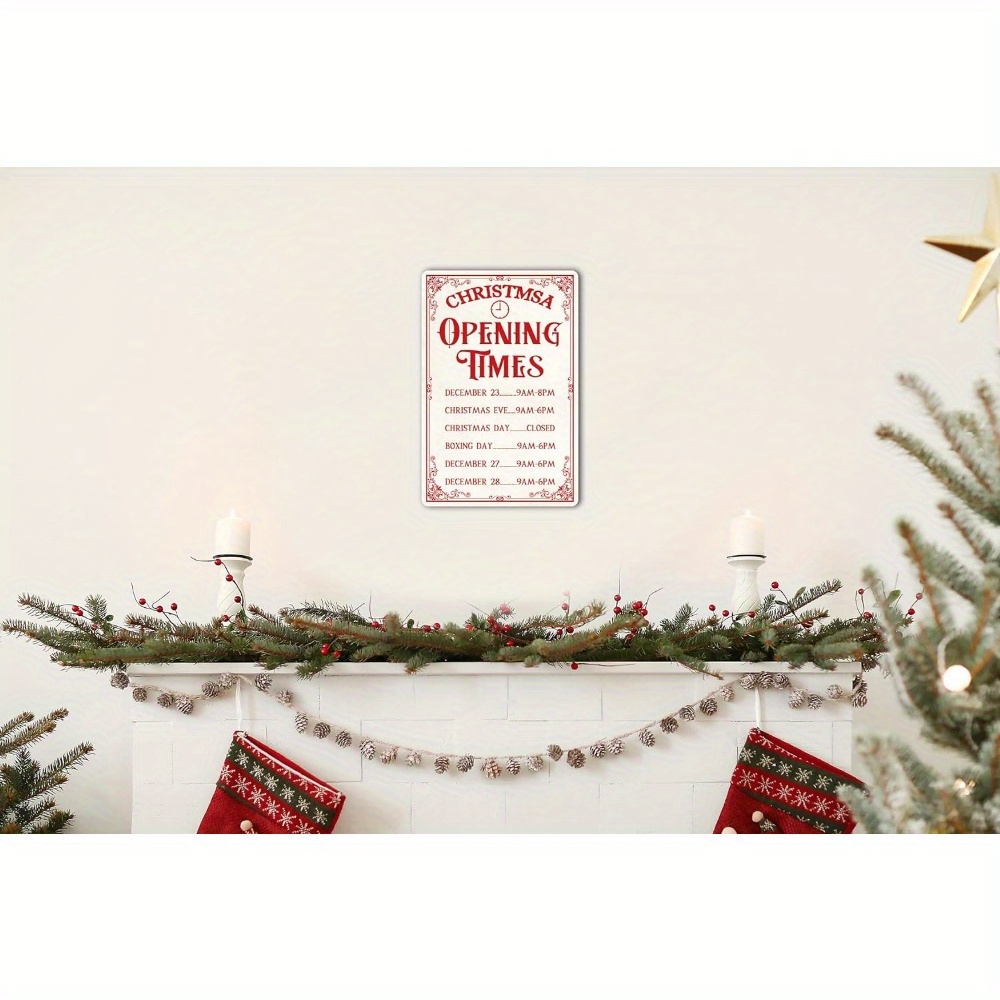 Christmas Opening Times Tin Sign Funny Christmas Metal Signs - Temu ...