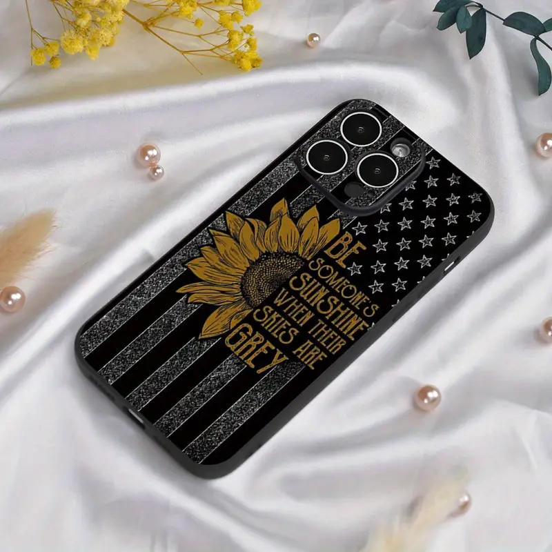 Star Sunflower Pattern Liquid Silicone Mobile Phone Case Temu Canada